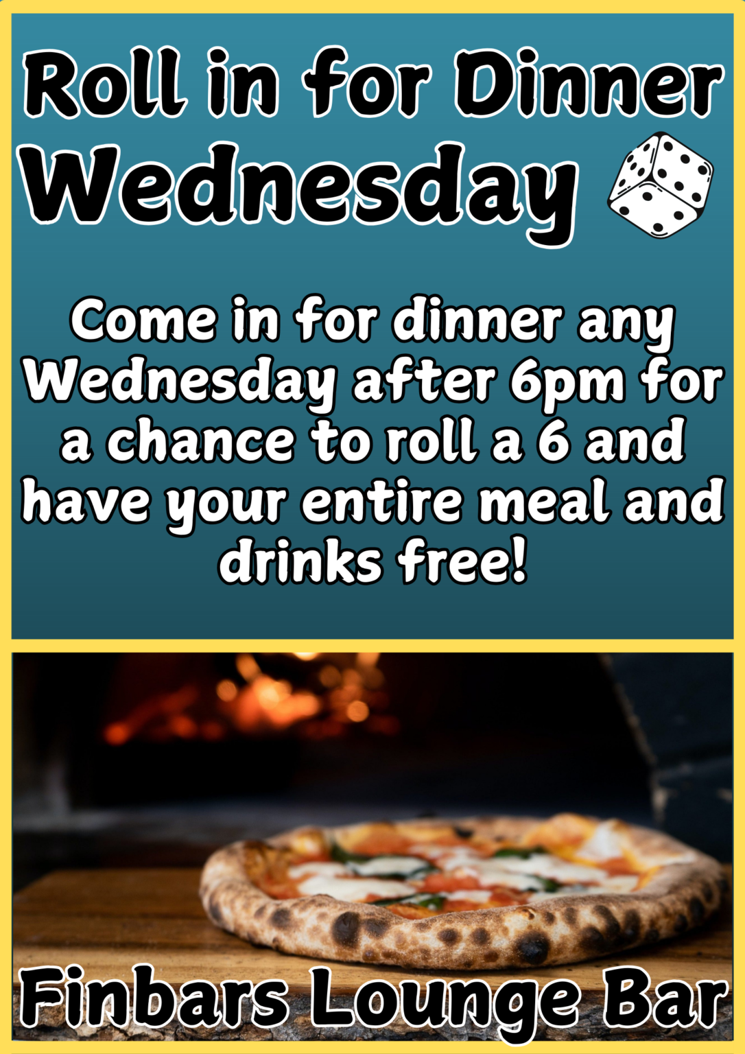 Roll in for Dinner Wednesday – FINBAR'S